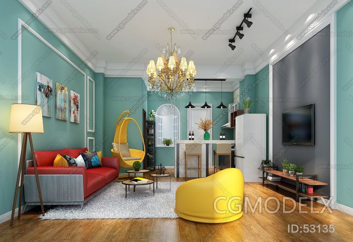 Mix And Match Living Room 3D model - Living Room | CGmodelX