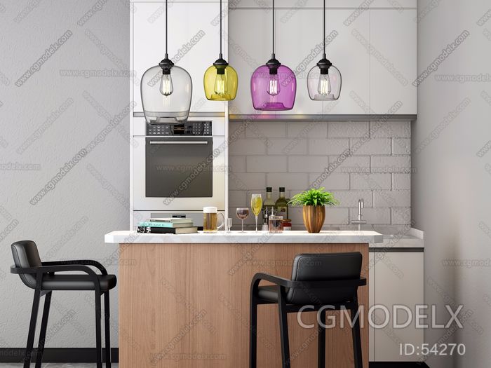 Modern Bar, Bar, Stool, Cabinet 3D model - KITCHEN APPLIANCE | CGmodelX