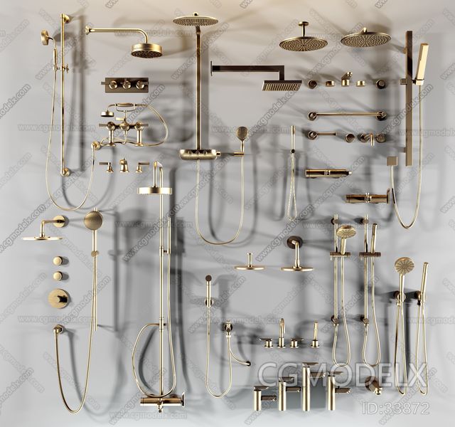 Modern Shower Faucet Combination 3D model - Shower Room/Shower ...