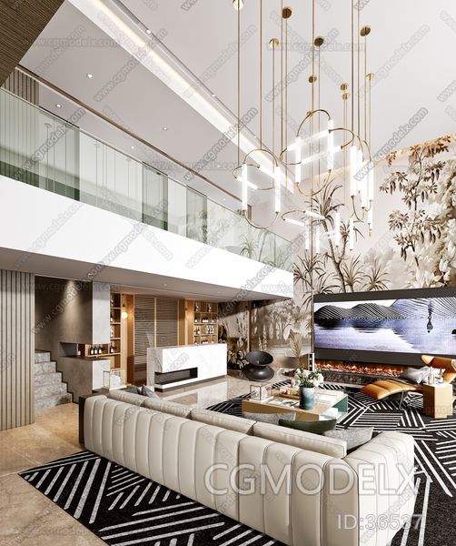 AOD Aidi Design Modern Living Room 3D model - Living Room | CGmodelX