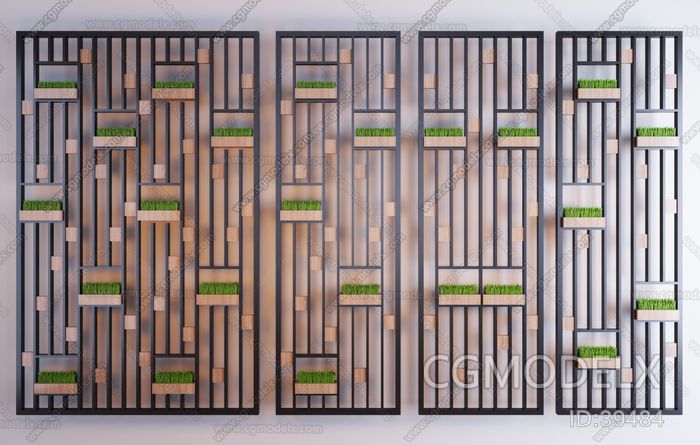 Modern Green Plant Partition Combination 3D model - Room Partition ...