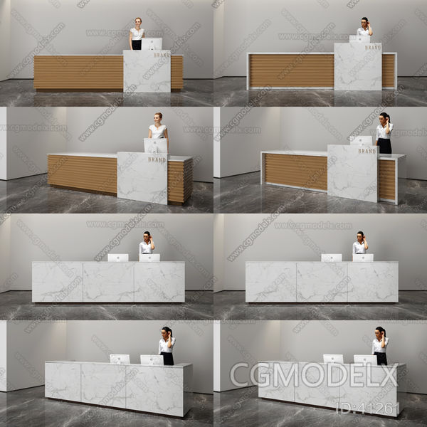 Modern Reception Desk 3D model - The Reception Desk | CGmodelX