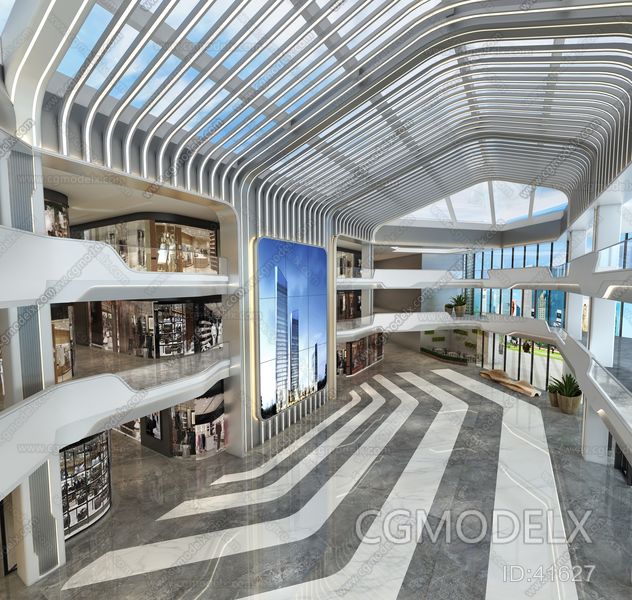 Modern Shopping Mall 3D model - The Mall | CGmodelX