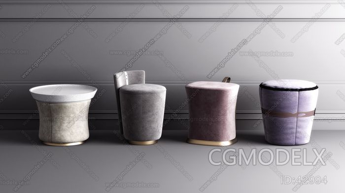 Modern Light And Luxurious Round Stool 3D model - The Stool | CGmodelX