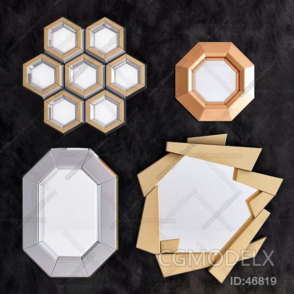 Modern Decorative Mirror Combination 3D model - Decorative Mirror ...
