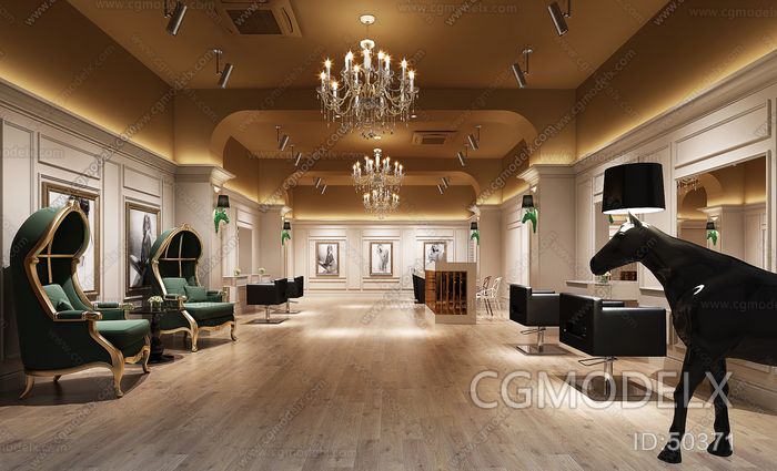 Modern Barber Shop 3D model [ID:50371]