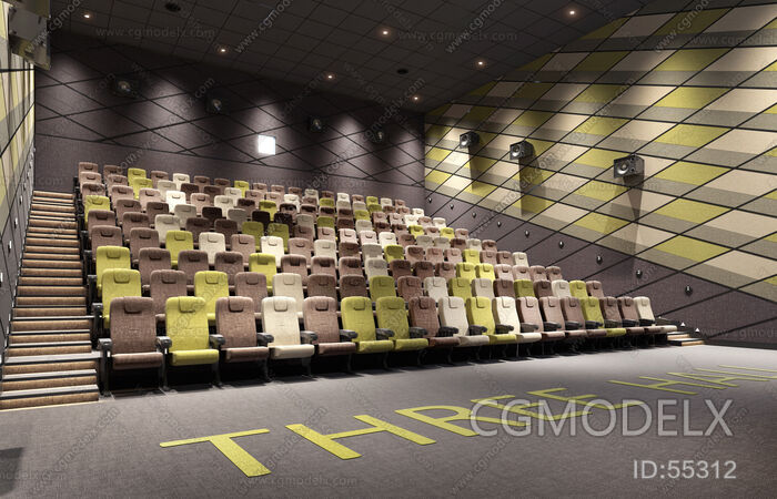 Modern Cinema And Cinema 3D Model - cinema | CGmodelX