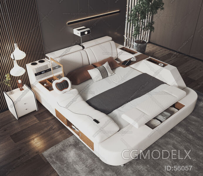 Modern Multifunctional Bed 3D Model - Massages Bed | CGmodelX