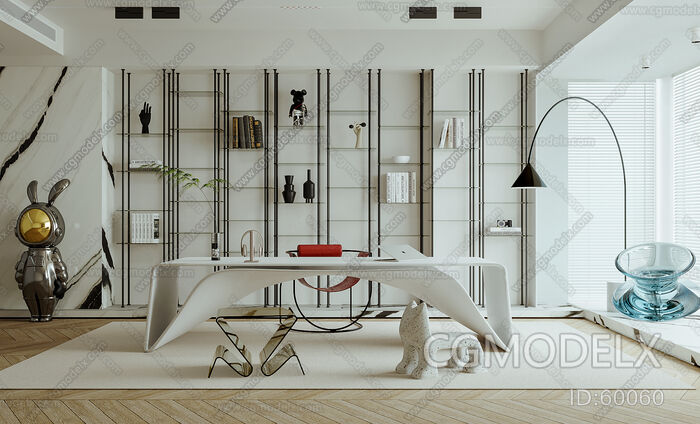 Modern Study 3D Model - Study Room | CGmodelX