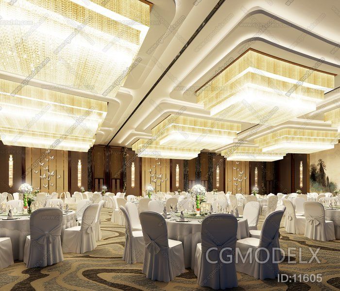 Contemporary Ballroom 3D model - Restaurant | CGmodelX