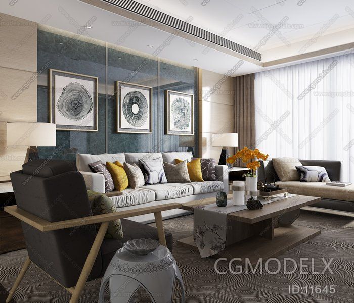 Matrix Design-Shenzhen Contemporary Living Room 3D model - Living Room ...
