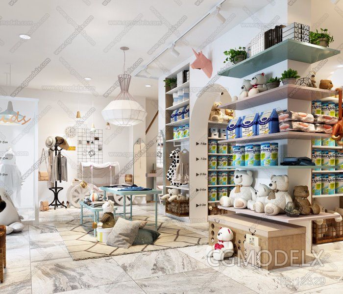 ScandinavianMother and infant shop 3D model - Retail Store | CGmodelX