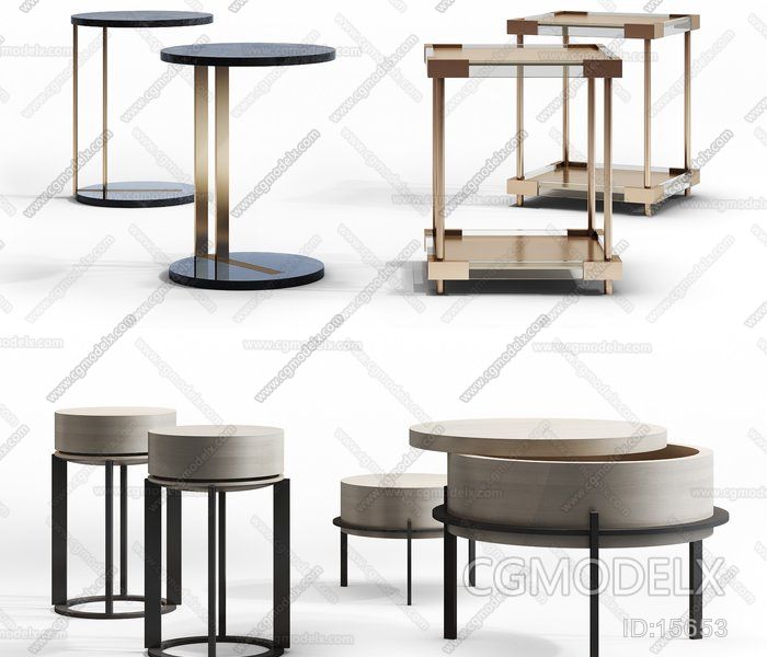 Contemporary Side Tables Combination 3D model - Side Table | CGmodelX