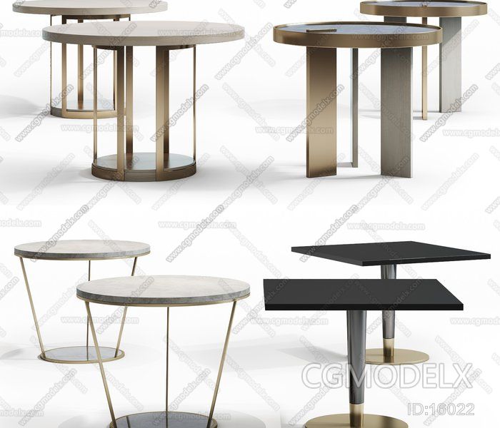 Contemporary Side Tables Combination 3D model - Side Table | CGmodelX
