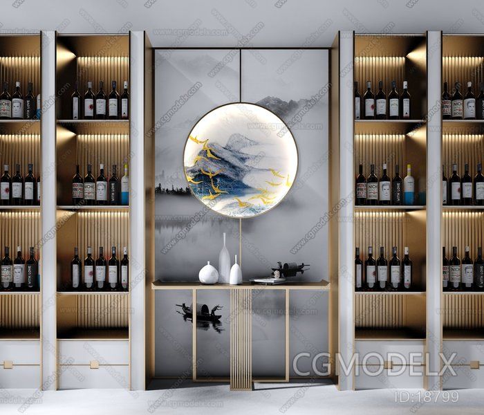 New Chinese Style Decoration Boards 3D model - Display Cabinets | CGmodelX