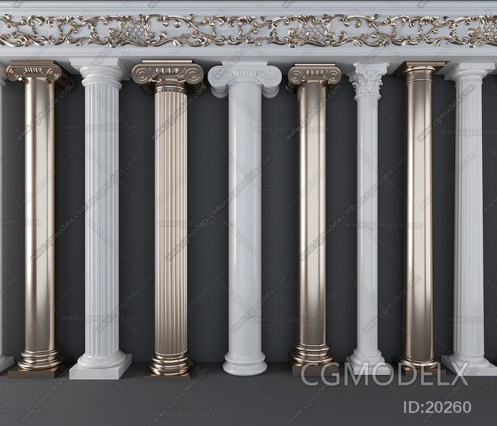 European Classic Roman Pillar 3D model - Others | CGmodelX