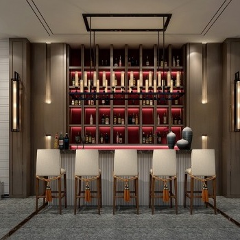 New Chinese Style Bar Chair 3D model - SEATING | CGmodelX