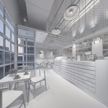 Industrial Style Dessert Shop 3D model - Sweet Milk Tea Shop | CGmodelX