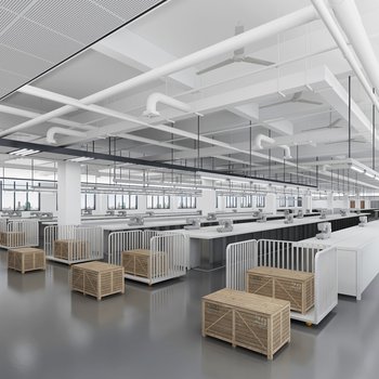 Modern Factory Operation Room 3D model - Working Area | CGmodelX