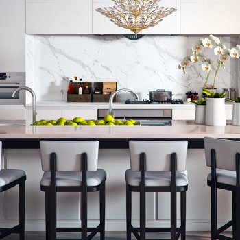 Contemporary Kitchen Bar Counter 3D model - Kitchen | CGmodelX