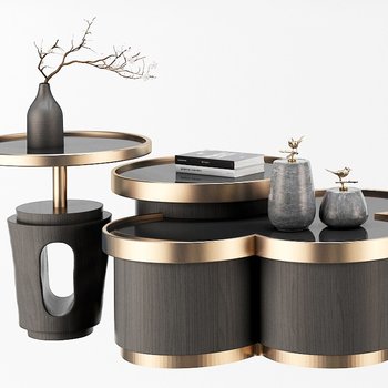 New Chinese Tea Table Combination 3D model - Coffee Tables | CGmodelX