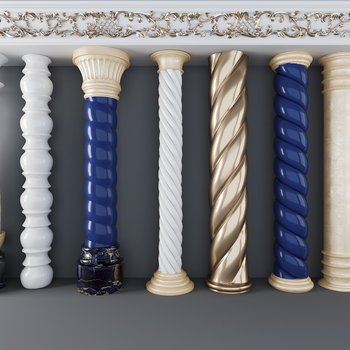 Simple European Column 3D model - Pillars | CGmodelX