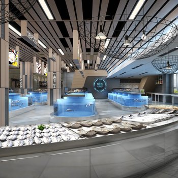 Modern And Fashionable Seafood Store 3D model - Retail Store | CGmodelX