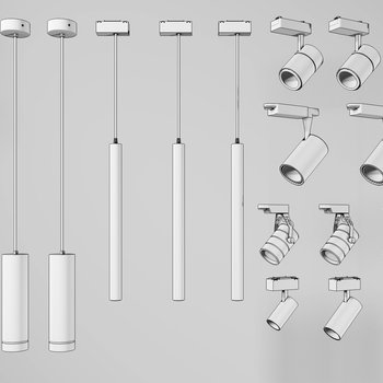 Modern Spotlight Small Chandelier Combination 3D model - Canister Light ...