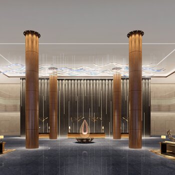 Modern Front Lobby 3D model - Reception | CGmodelX