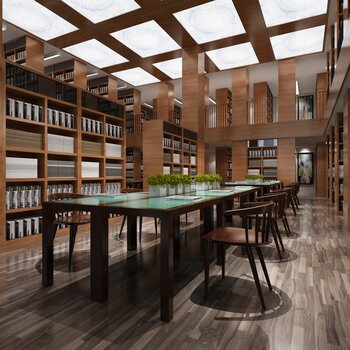 Modern Library 3D model - Library | CGmodelX