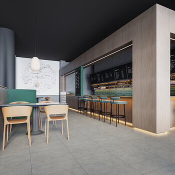 Modern Cafe 3D Model - coffee shop | CGmodelX