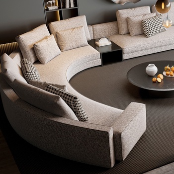 Milotti Minotti Modern Sofa Coffee Table Combination 3D Model - Modular ...