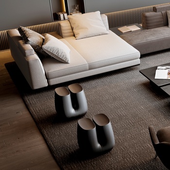 Milotti Minotti Modern Sofa Coffee Table Combination 3D Model - Modular ...