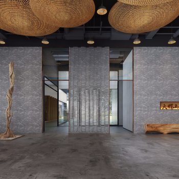 New Chinese StyleOriginal ecology Reception Area 3D model - Reception ...