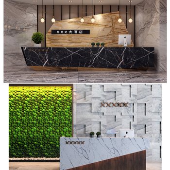 Hotel Lobby Cashier Bar Counter Combination 3D model - Lobby | CGmodelX