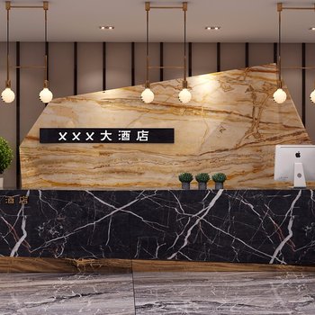 Hotel Lobby Cashier Bar Counter Combination 3D model - Lobby | CGmodelX