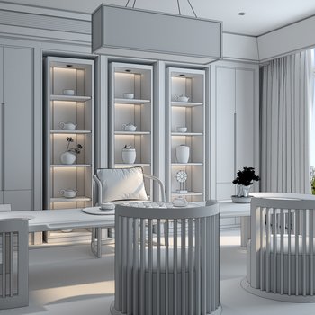 New Chinese Style Tea Room 3D model - Tea Room | CGmodelX